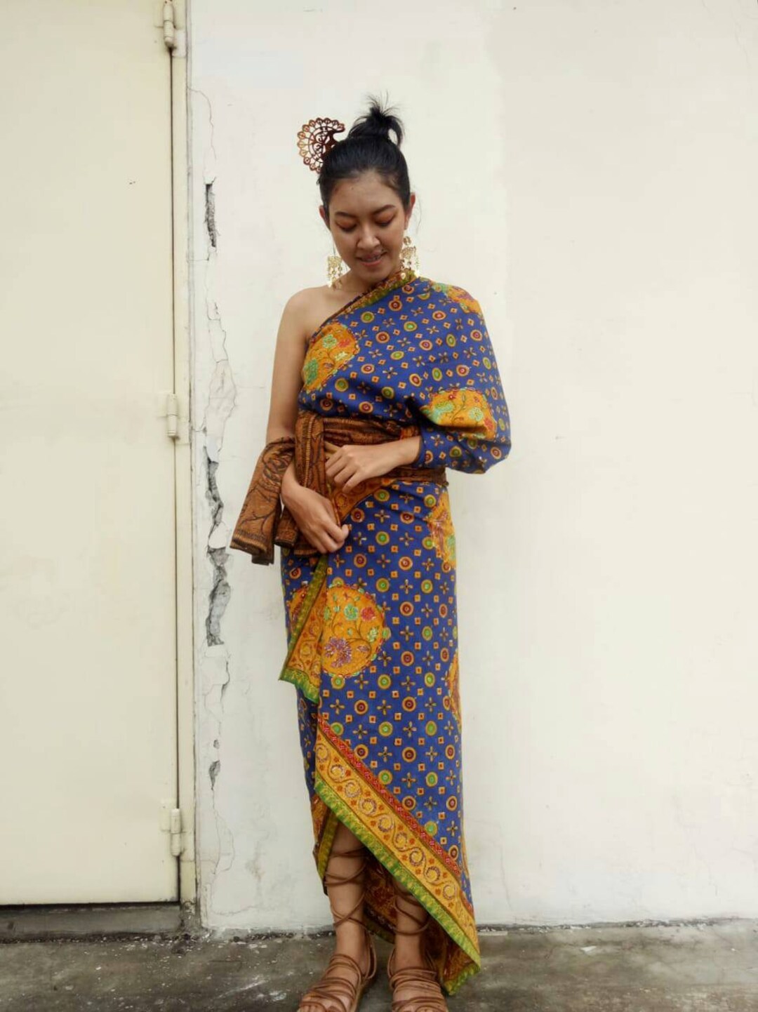 Indonesian Hand Drawn Javanese Batik Jlamprang Biru Royal Motif ...