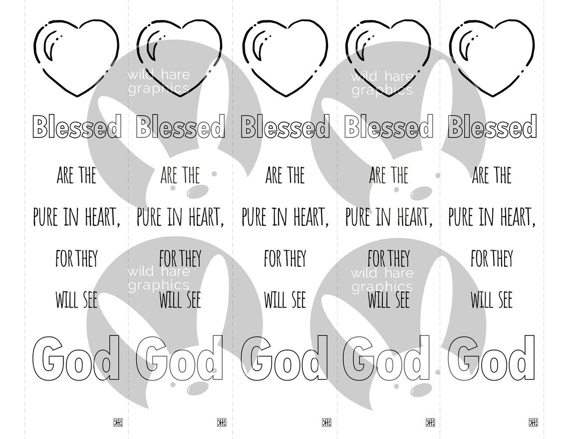 The Beatitudes of Jesus Color Your Own Bookmarks Ready-to-print - Etsy