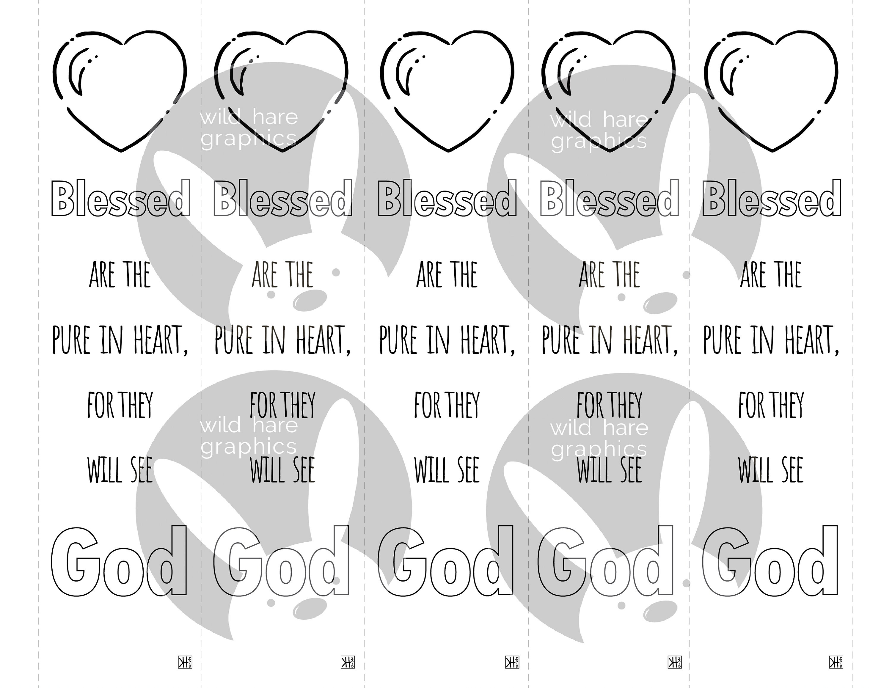 The Beatitudes of Jesus Color Your Own Bookmarks Ready-to-print - Etsy