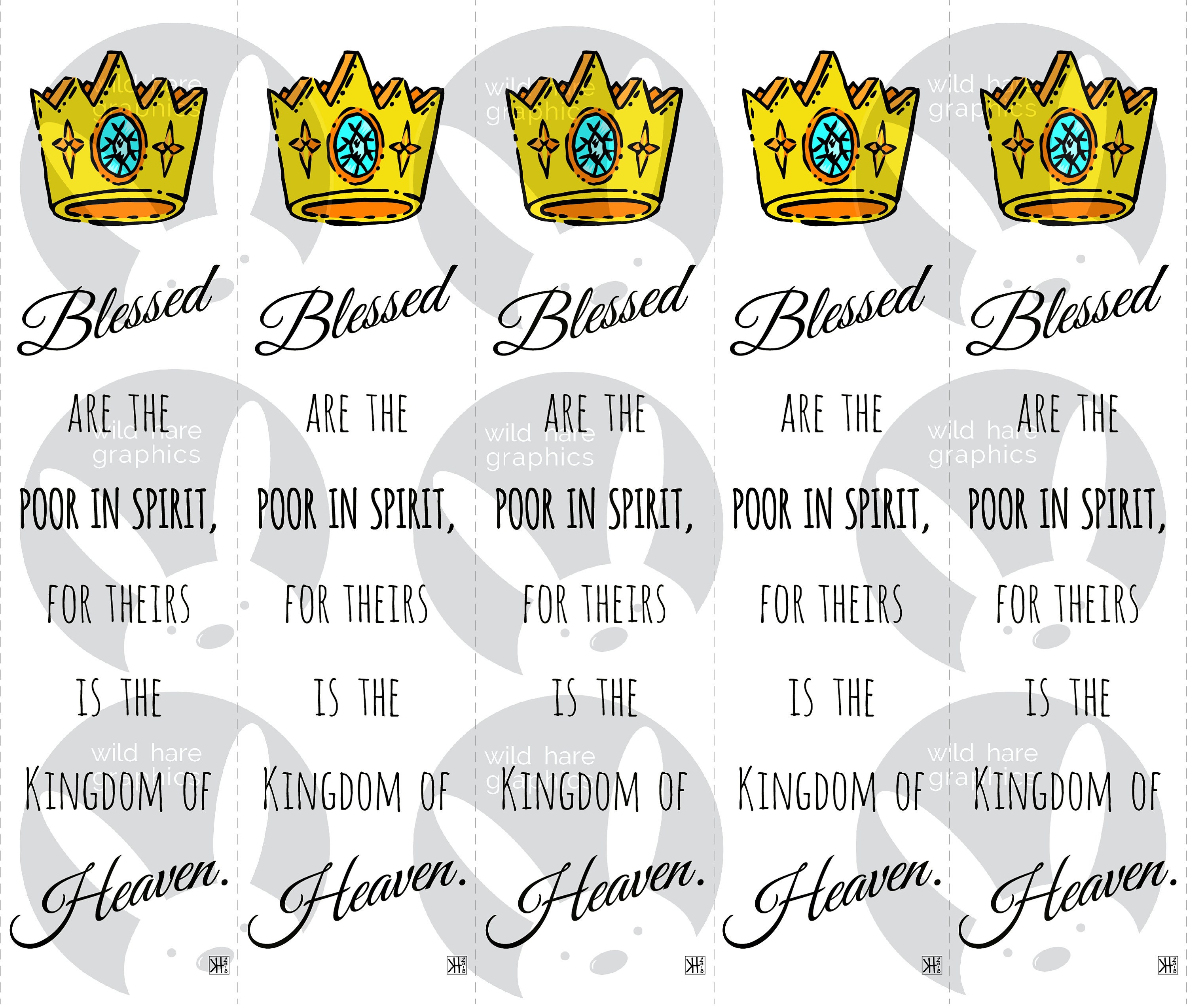 The Beatitudes of Jesus Bookmarks Ready-to-print - Etsy