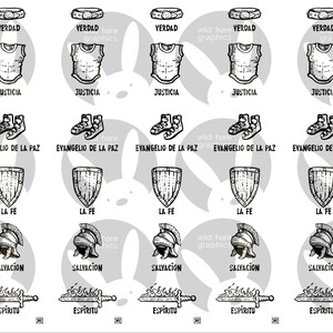 SPANISH Language Armor of God Ready-to-print Bookmarks COLOR Your Own ...