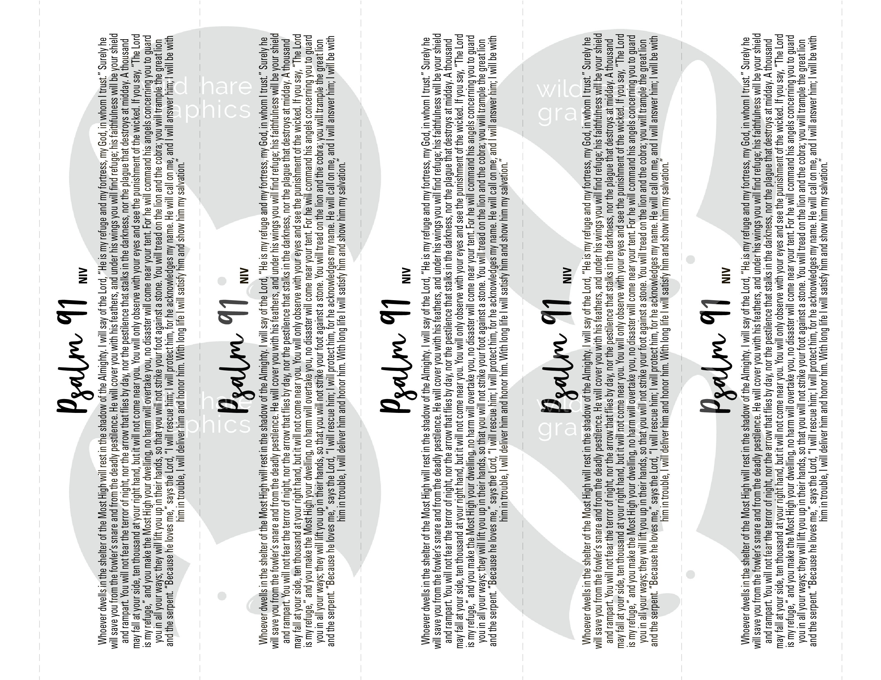 Psalm 91 NIV Version Ready-to-print Bookmarks - Etsy