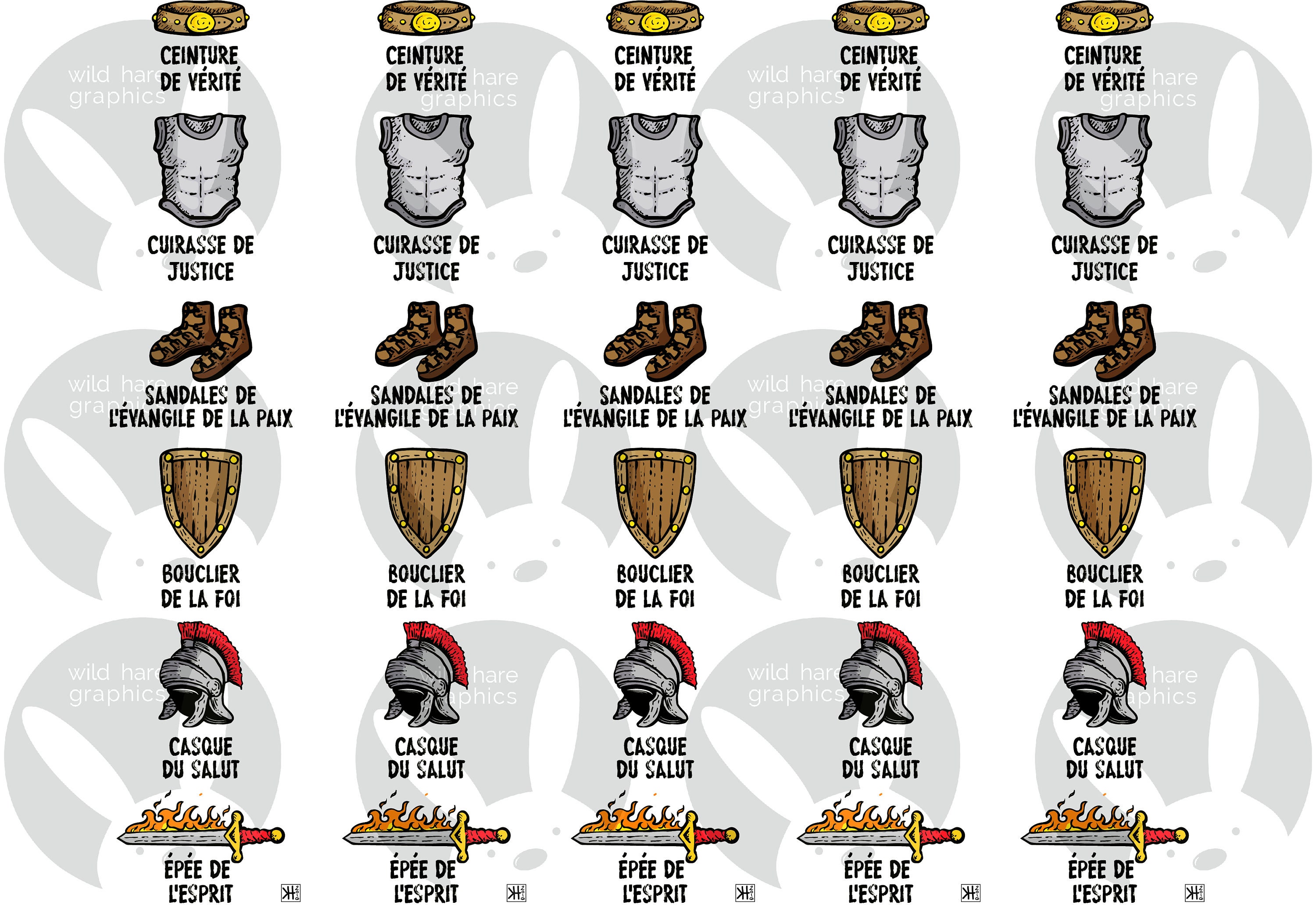 FRENCH Language Armor of God Ready-to-print Bookmarks - Etsy