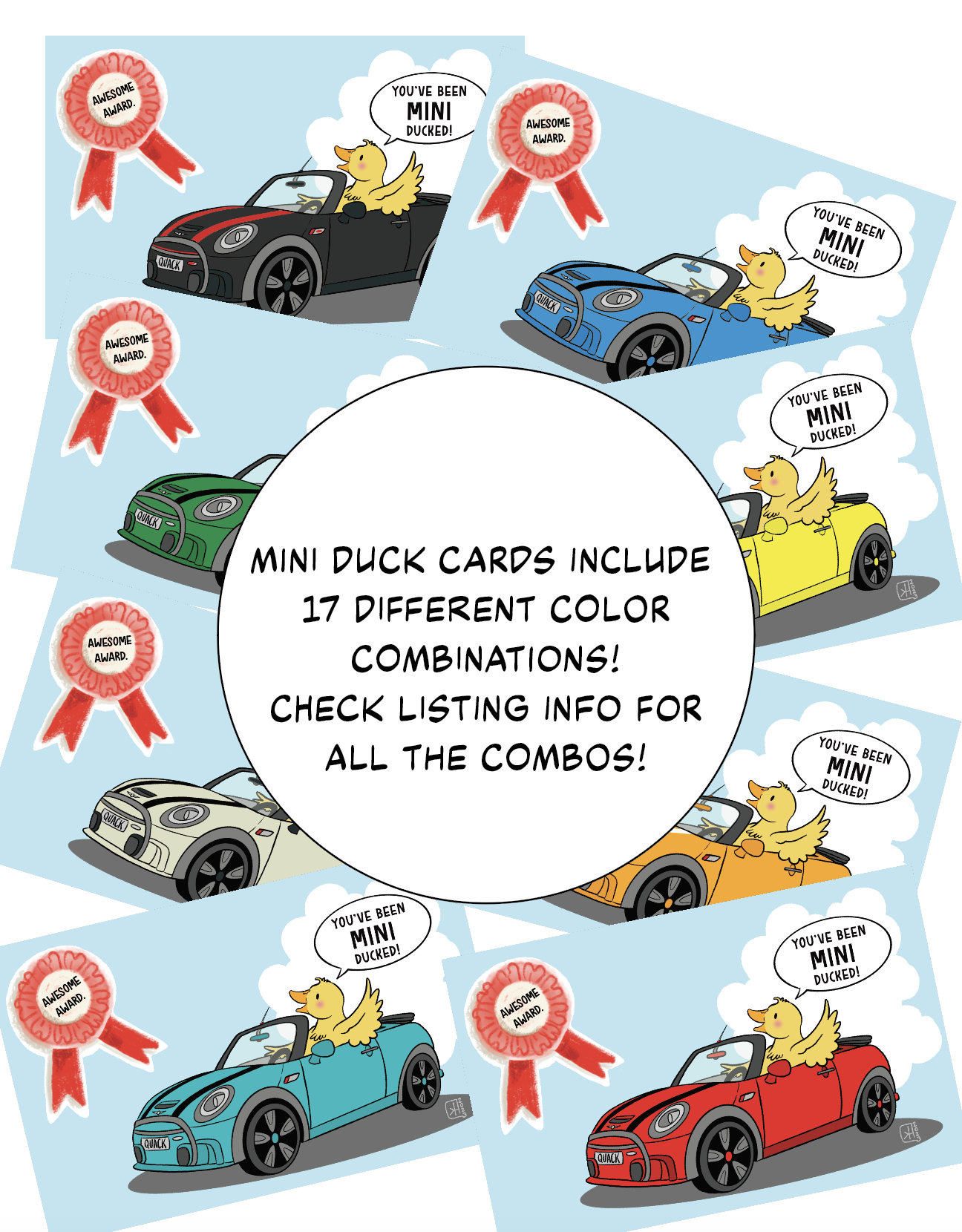 Mini Duck Cards in 17 Colors - Ready to Download and Print! NEW! - Etsy