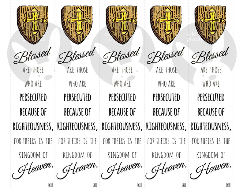 The Beatitudes of Jesus Bookmarks ready-to-print | Etsy