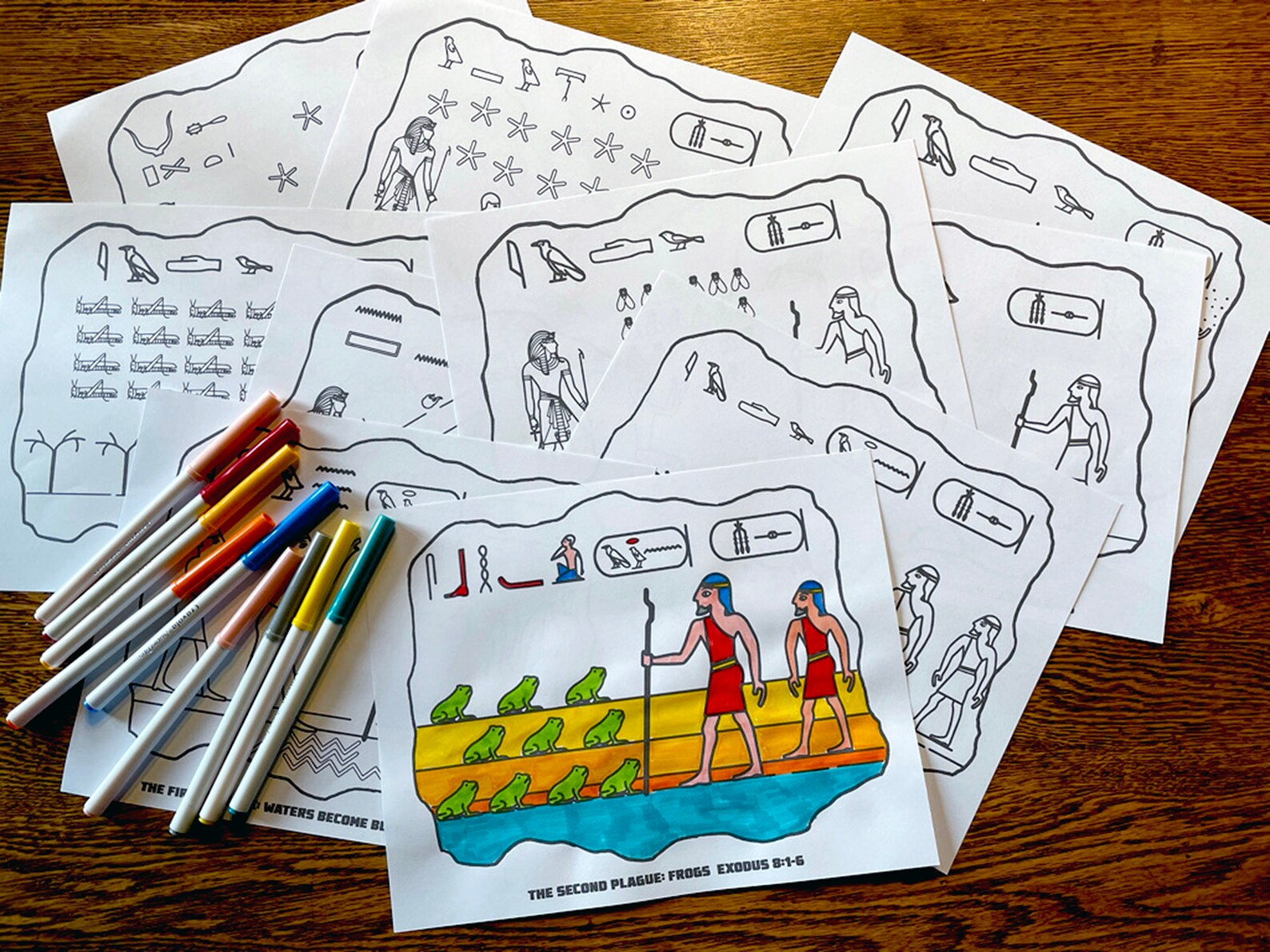 The Ten Plagues of Egypt Coloring Pages Ready-to-print - Etsy