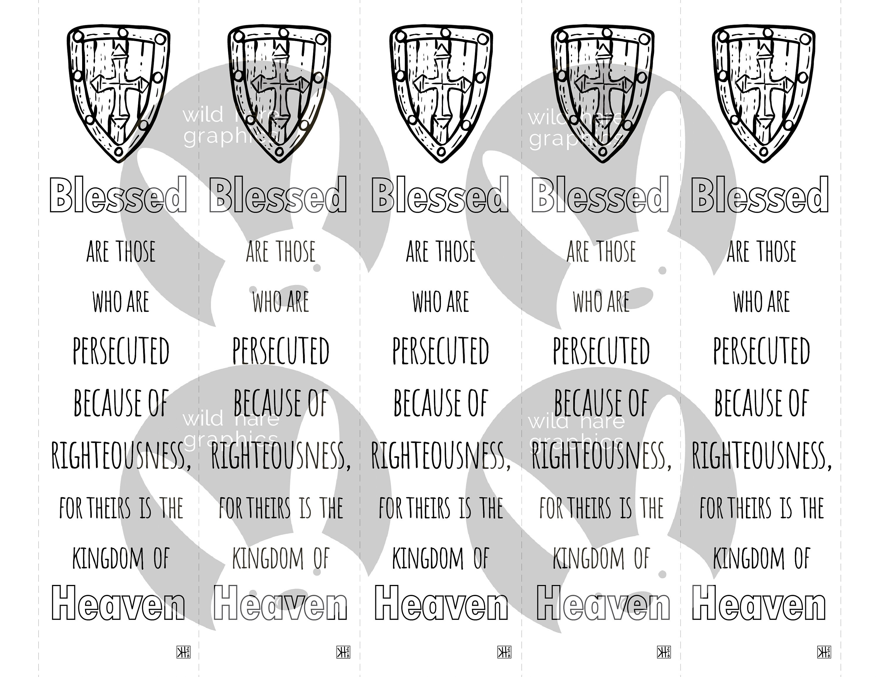 The Beatitudes of Jesus Color Your Own Bookmarks Ready-to-print - Etsy