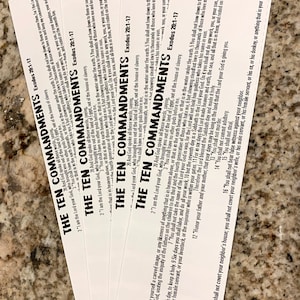 The Ten Commandments Ready-to-print Bookmarks - Etsy