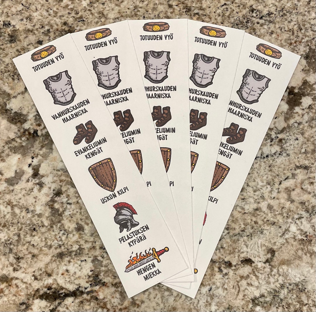 FINNISH Armor of God Ready-to-print Bookmarks - Etsy