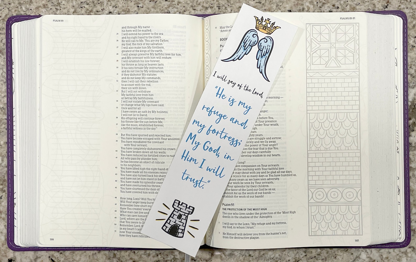 Psalm 91 NKJV Ready-to-print Bookmarks - Etsy