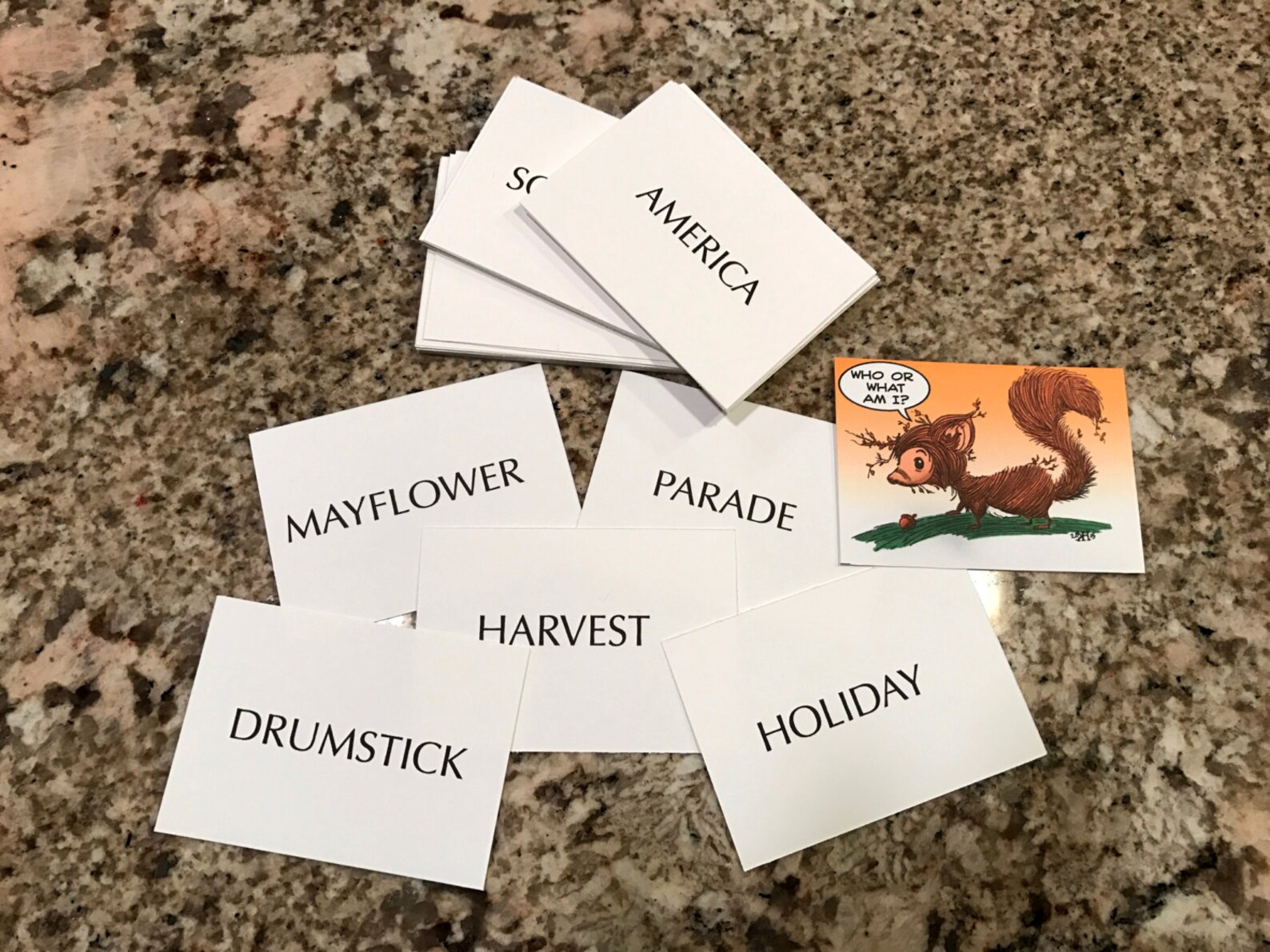 Thanksgiving Card Game "who or What Am I?" - Etsy
