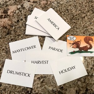 Thanksgiving Card Game "who or What Am I?" - Etsy