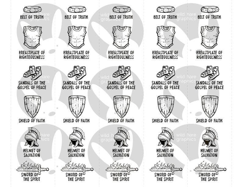 Armor of God Color Your Own Ready-to-print Bookmarks NIV Version - Etsy
