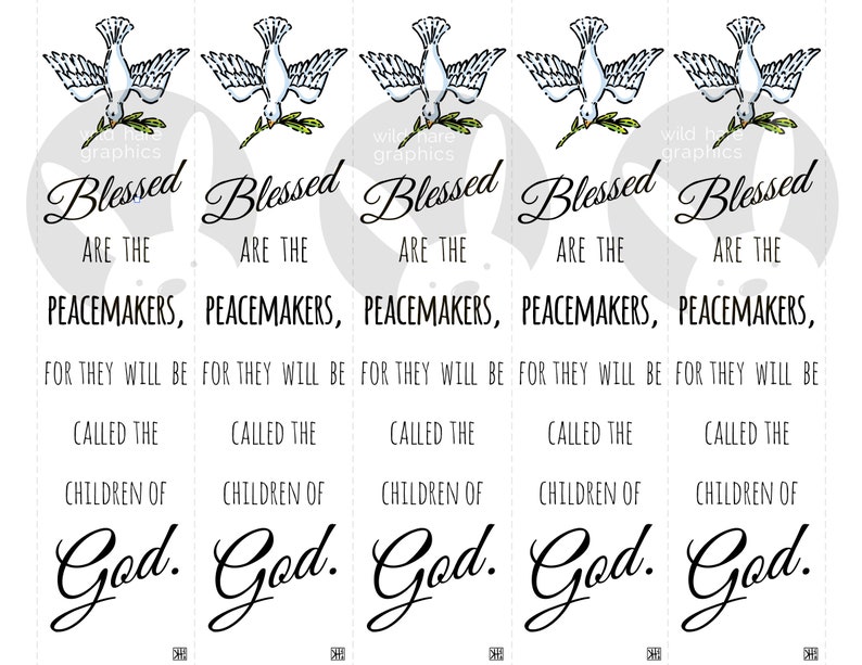 The Beatitudes of Jesus Bookmarks ready-to-print | Etsy