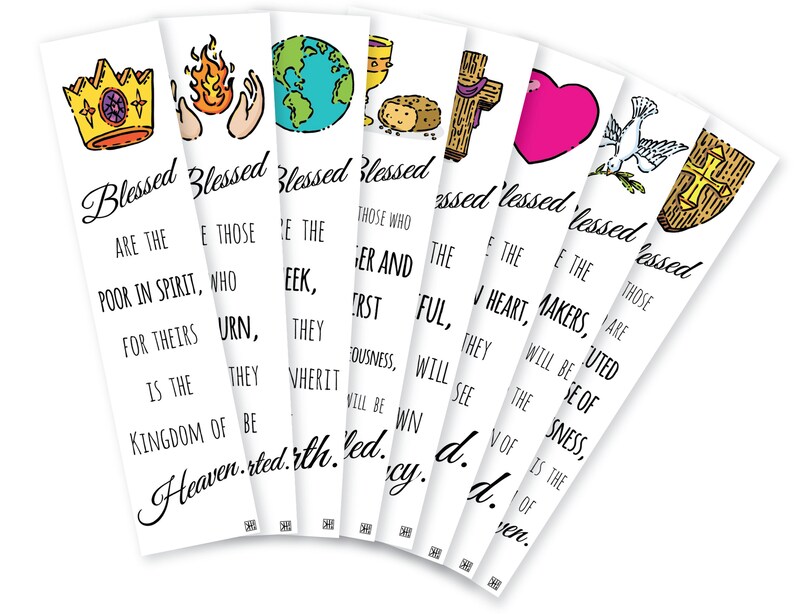 The Beatitudes of Jesus Bookmarks ready-to-print | Etsy