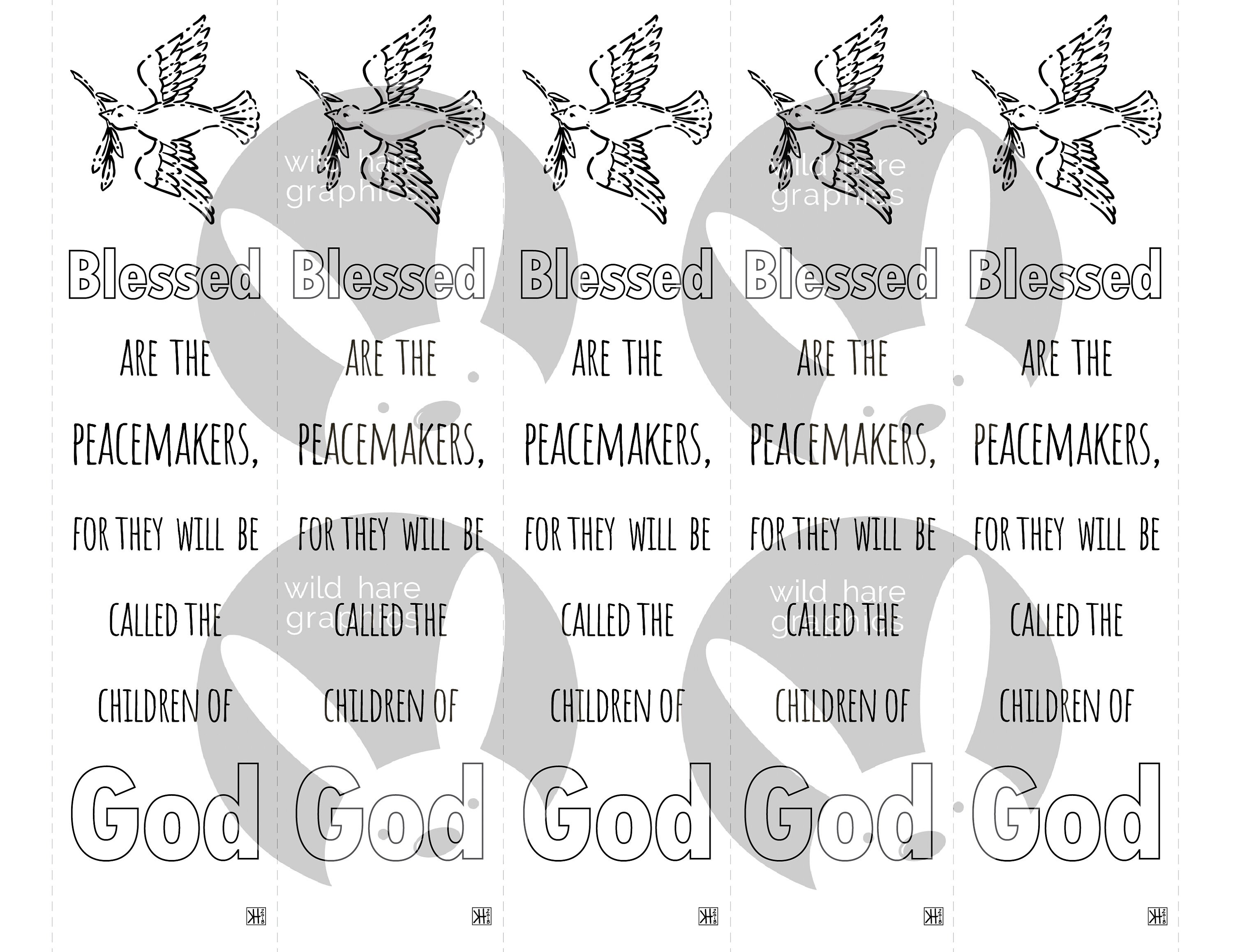 The Beatitudes of Jesus Color Your Own Bookmarks Ready-to-print - Etsy