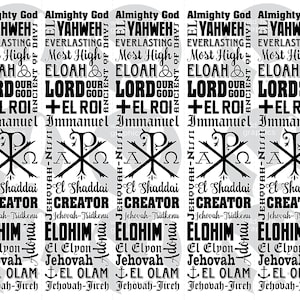 The Names of God Black and White Ready-to-print Bookmarks - Etsy