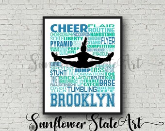 Cheer Gift Personalized Cheerleader Art Summit Cheer Gifts | Etsy
