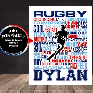 Personalized Rugby Poster, Rugby Typography, Rugby Player, Rugby Player ...