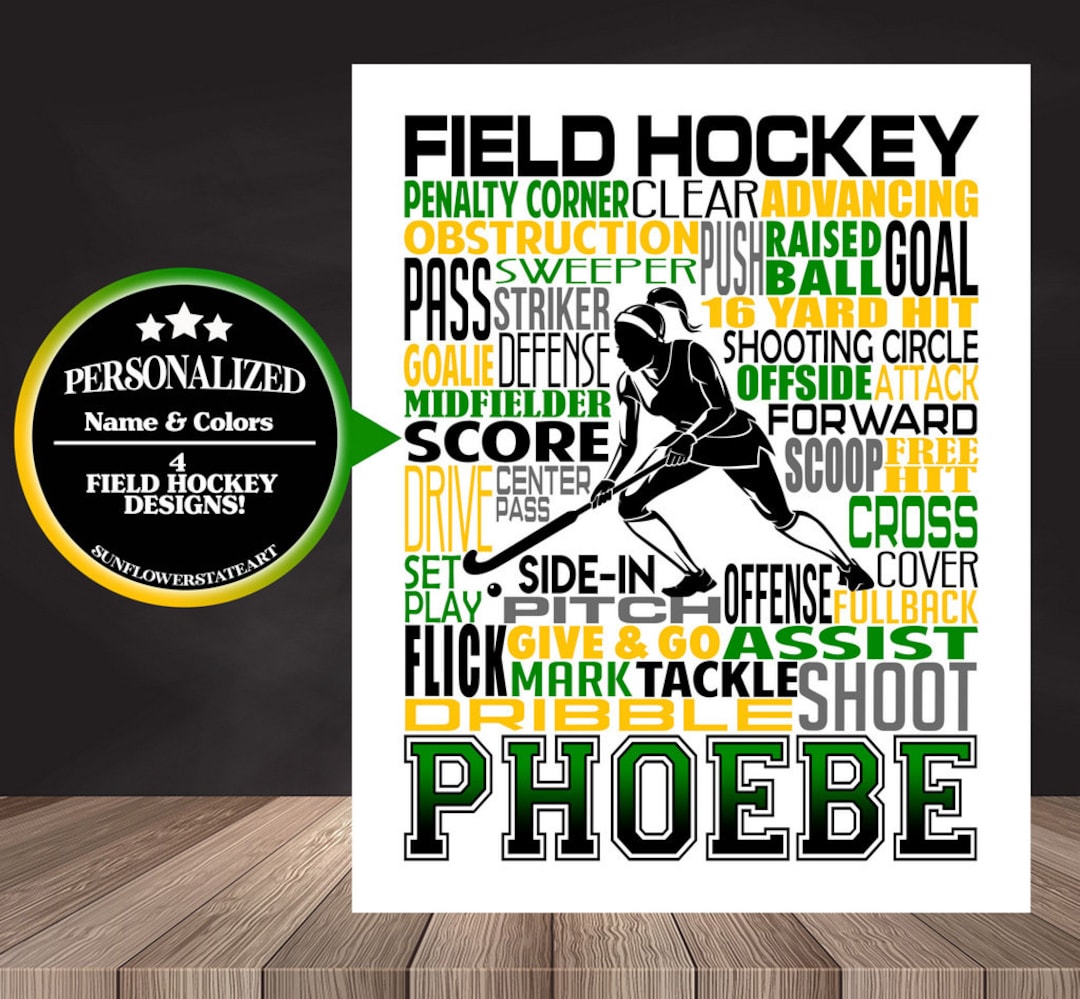 Personalized Field Hockey Gift, Field Hockey Poster, Field Hockey ...