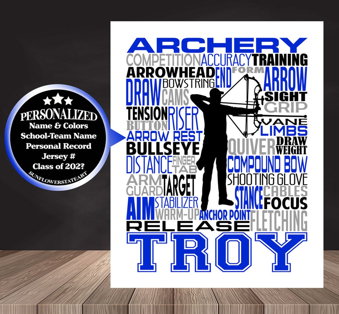 Personalized Archery Poster, Archery Typography, Archery Team Gift ...