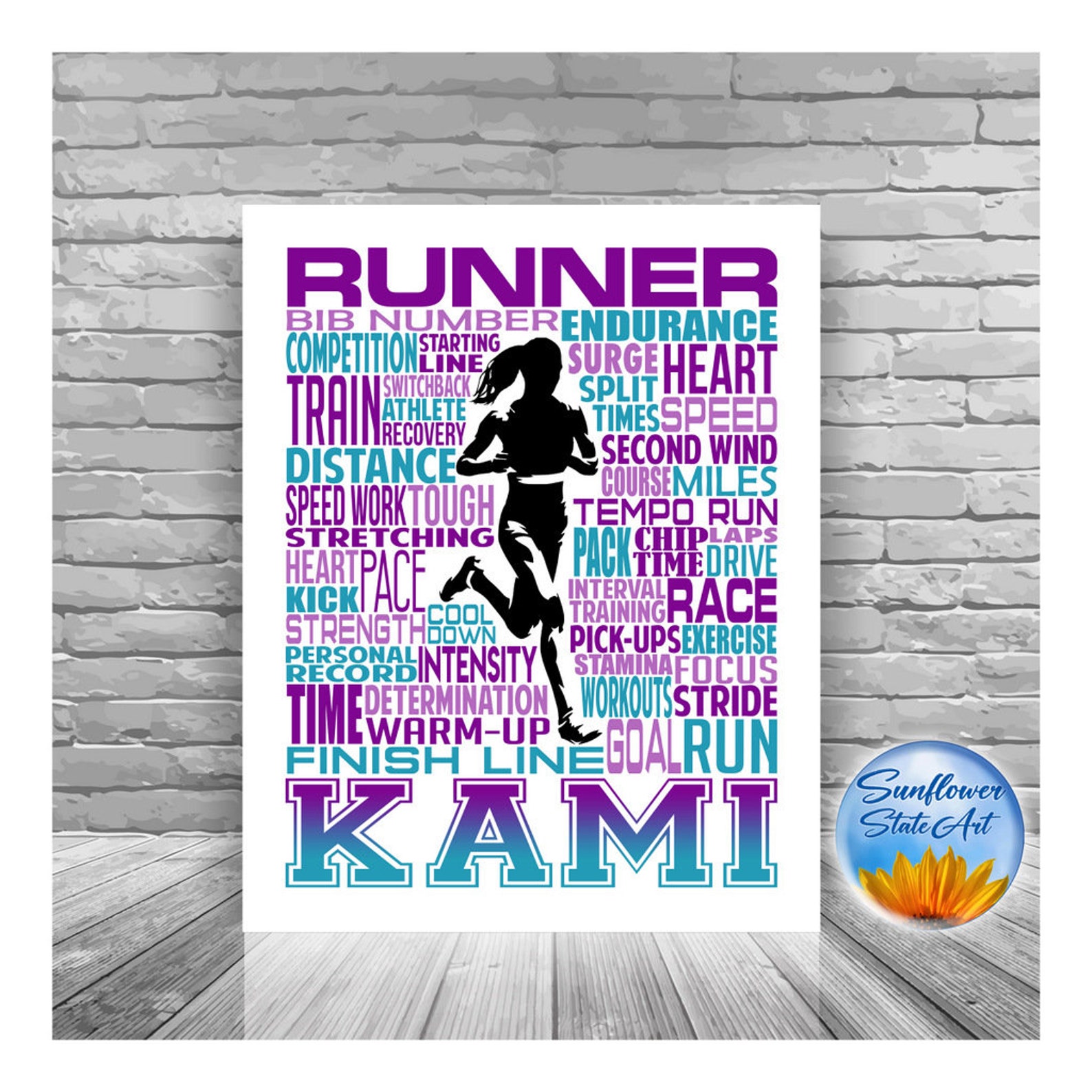 Personalized Running Poster Gift for Runners Runner - Etsy
