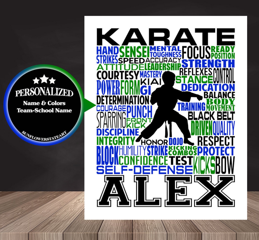 Karate Poster, Personalized Karate Sign, Karate Gift, Gift for Karate ...