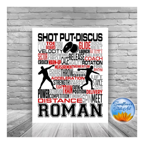 Thrower Sticker Shot Put Sticker Discus Sticker Track and - Etsy