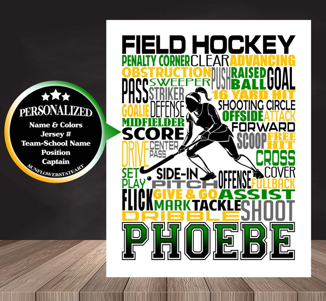 Field Hockey Poster, Personalized Field Hockey Gift, Field Hockey Word ...