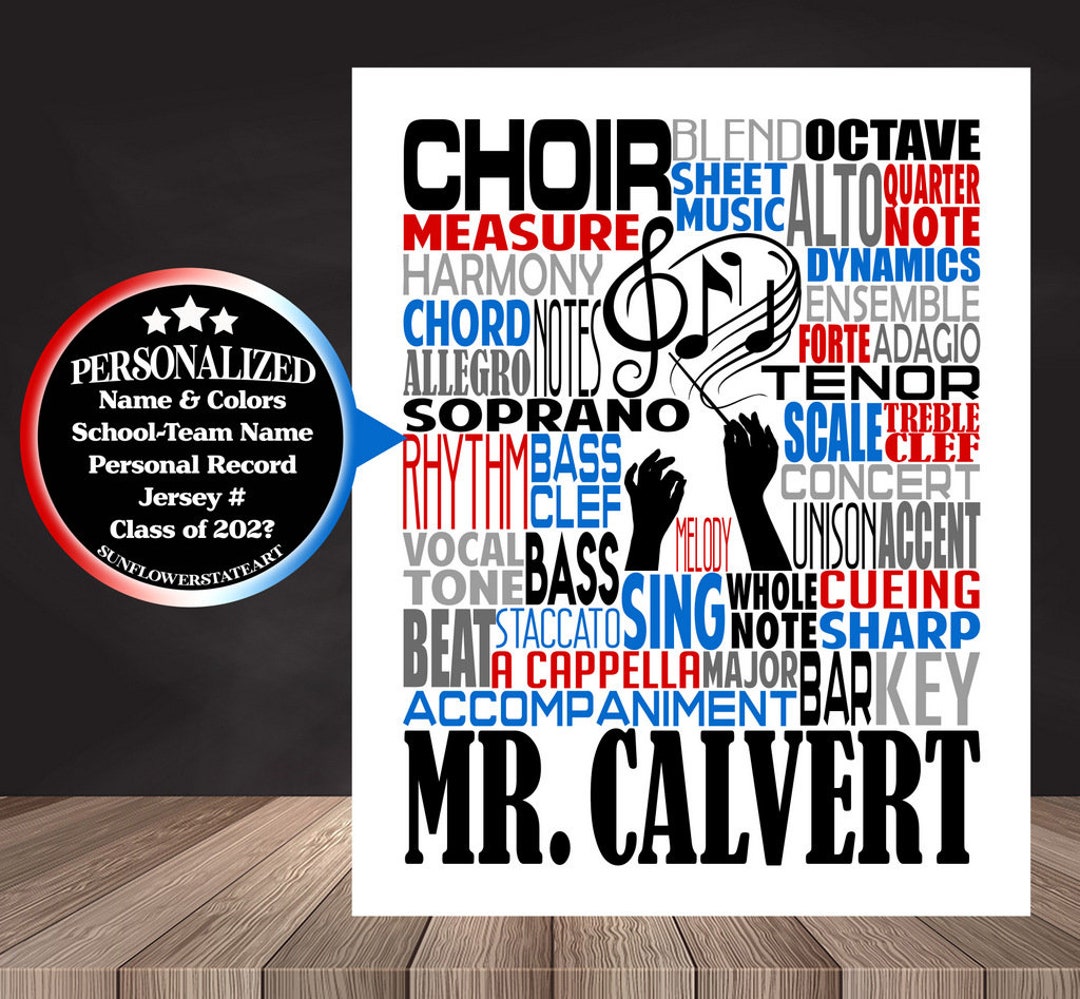 Choir Poster, Choir Word Art, Choir Teacher Gift, Gift for Music ...