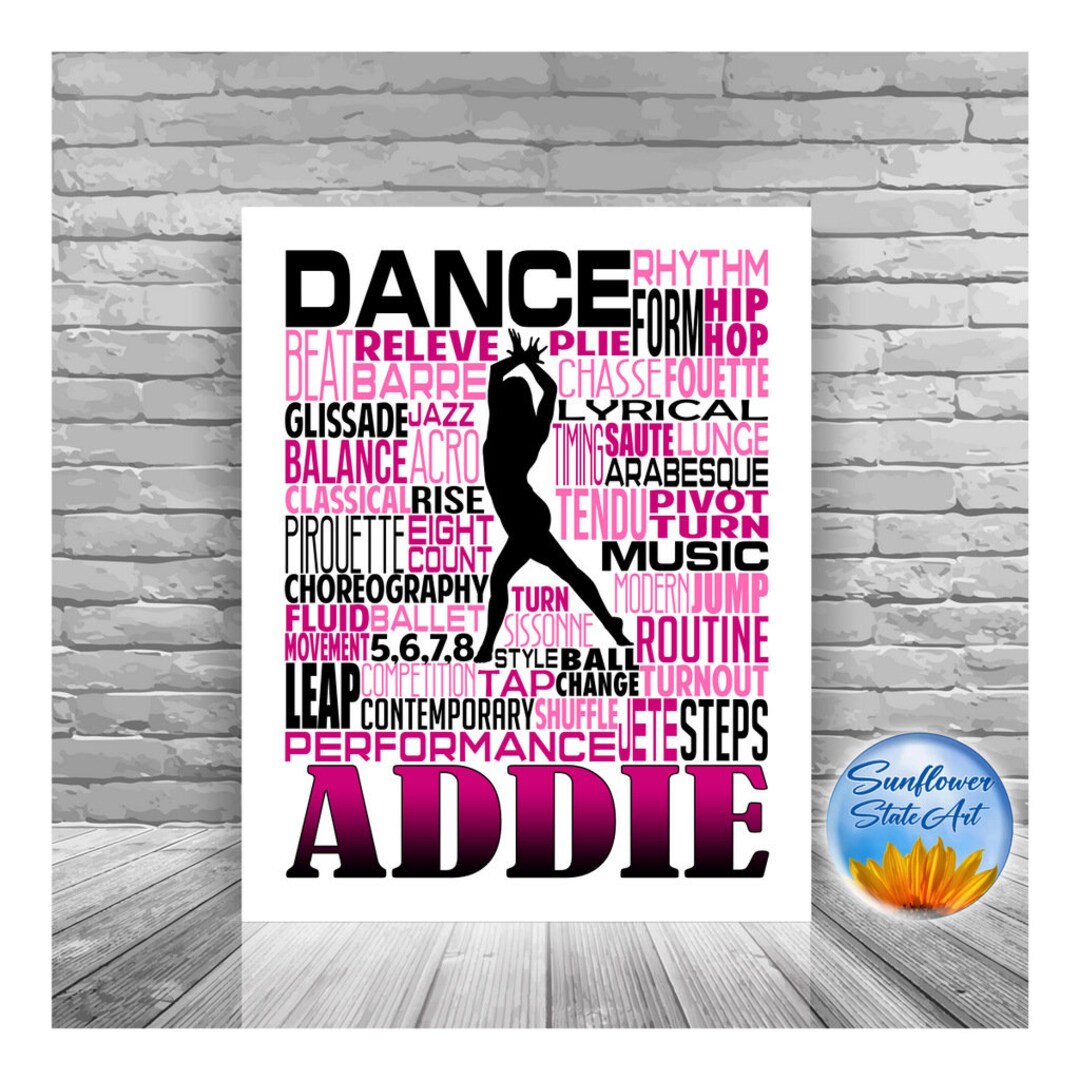 Personalized Dance Poster Gift for Dancer Dancing Art - Etsy