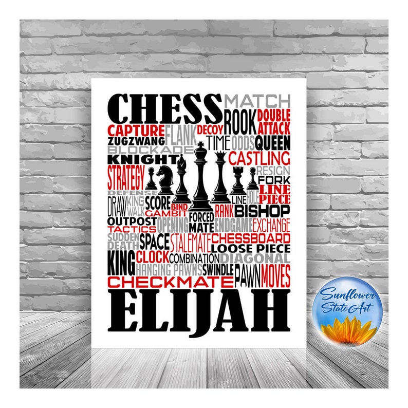 Personalized Chess Poster Chess Typography Gift for Chess - Etsy