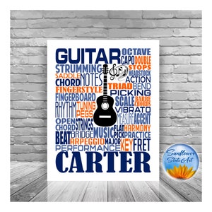 Personalized Electric Guitar Poster Guitar Typography Guitar - Etsy