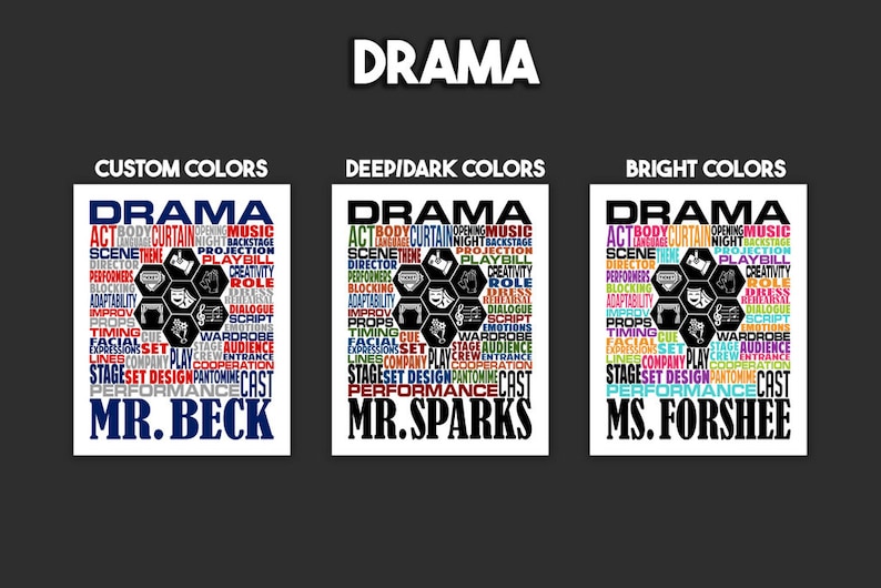 Drama Teacher Gift, Drama Class, Theater Class Gift, Personalized ...