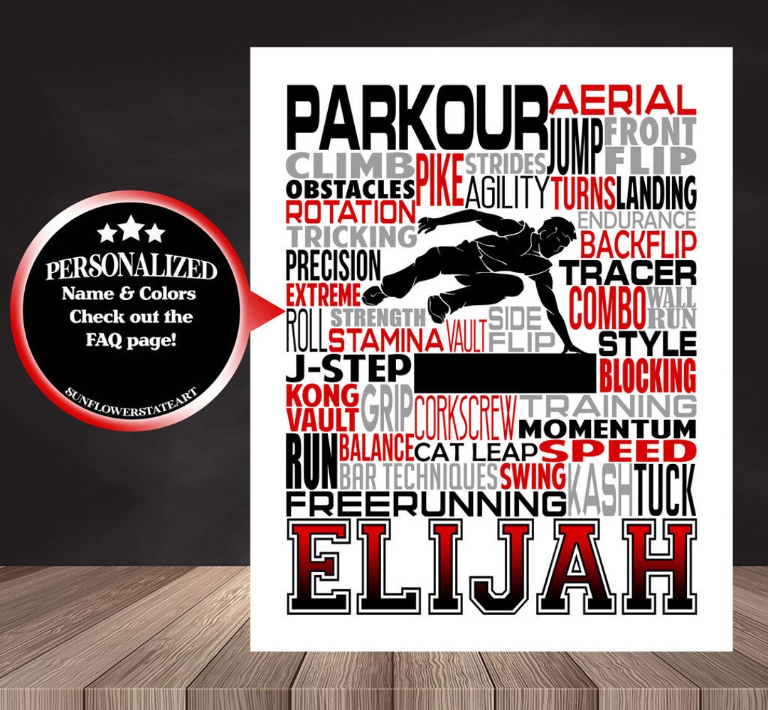 Parkour Poster, Gift for Parkour, Gift for Freerunner, Parkour Sign ...