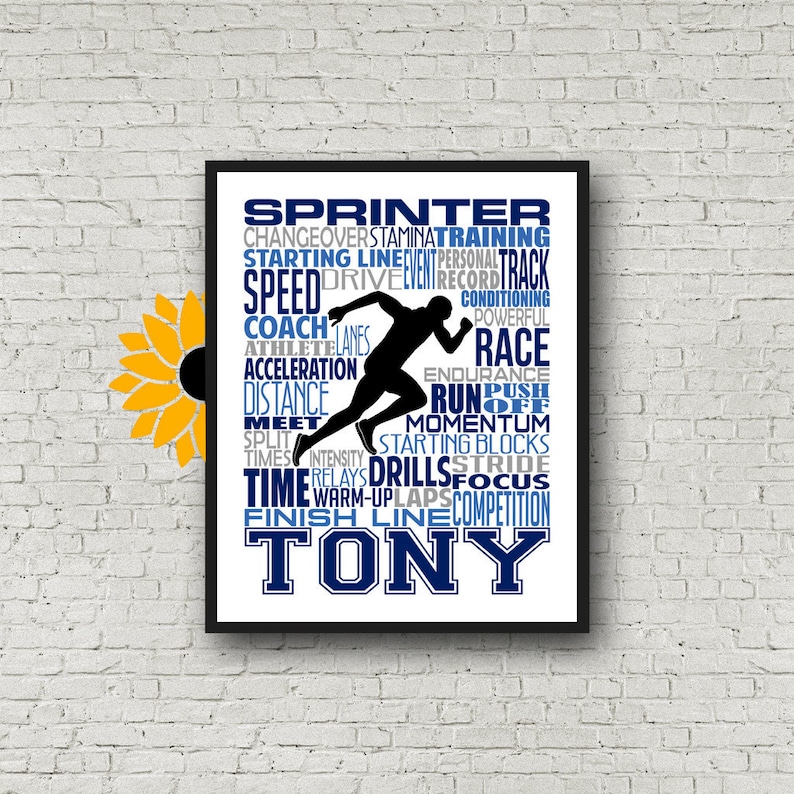 Sprinter Poster Personalized Runner Poster Runner Typography - Etsy