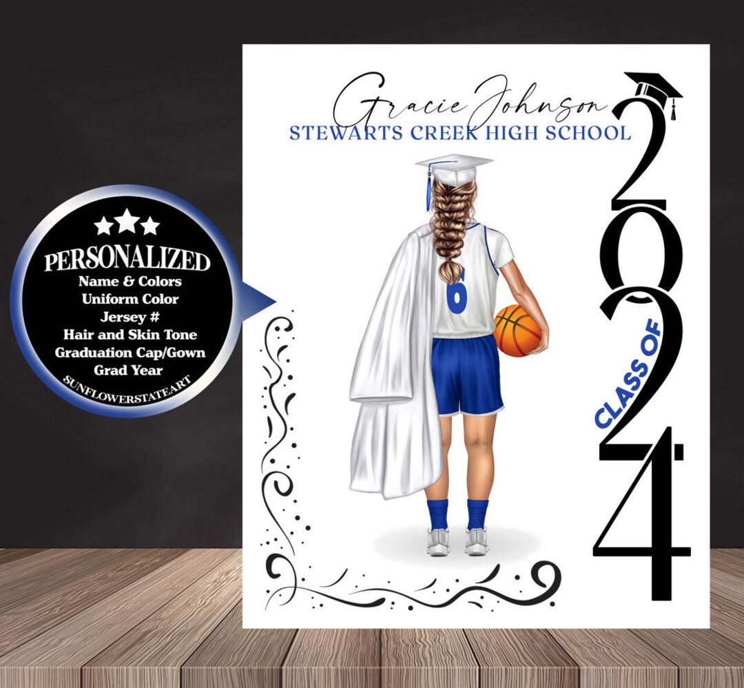 Basketball Poster, Basketball Graduation Gift, Senior Night Gift ...