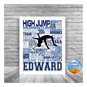 High Jump Typography Personalized High Jump Poster Gift for - Etsy