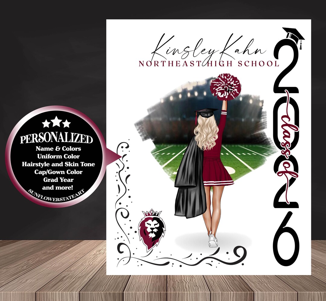 Cheer Poster, Cheerleader Graduation Gift, Senior Night Gift ...