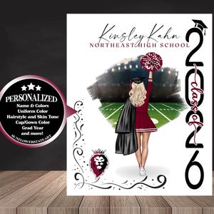 Cheer Poster, Cheerleader Graduation Gift, Senior Night Gift ...