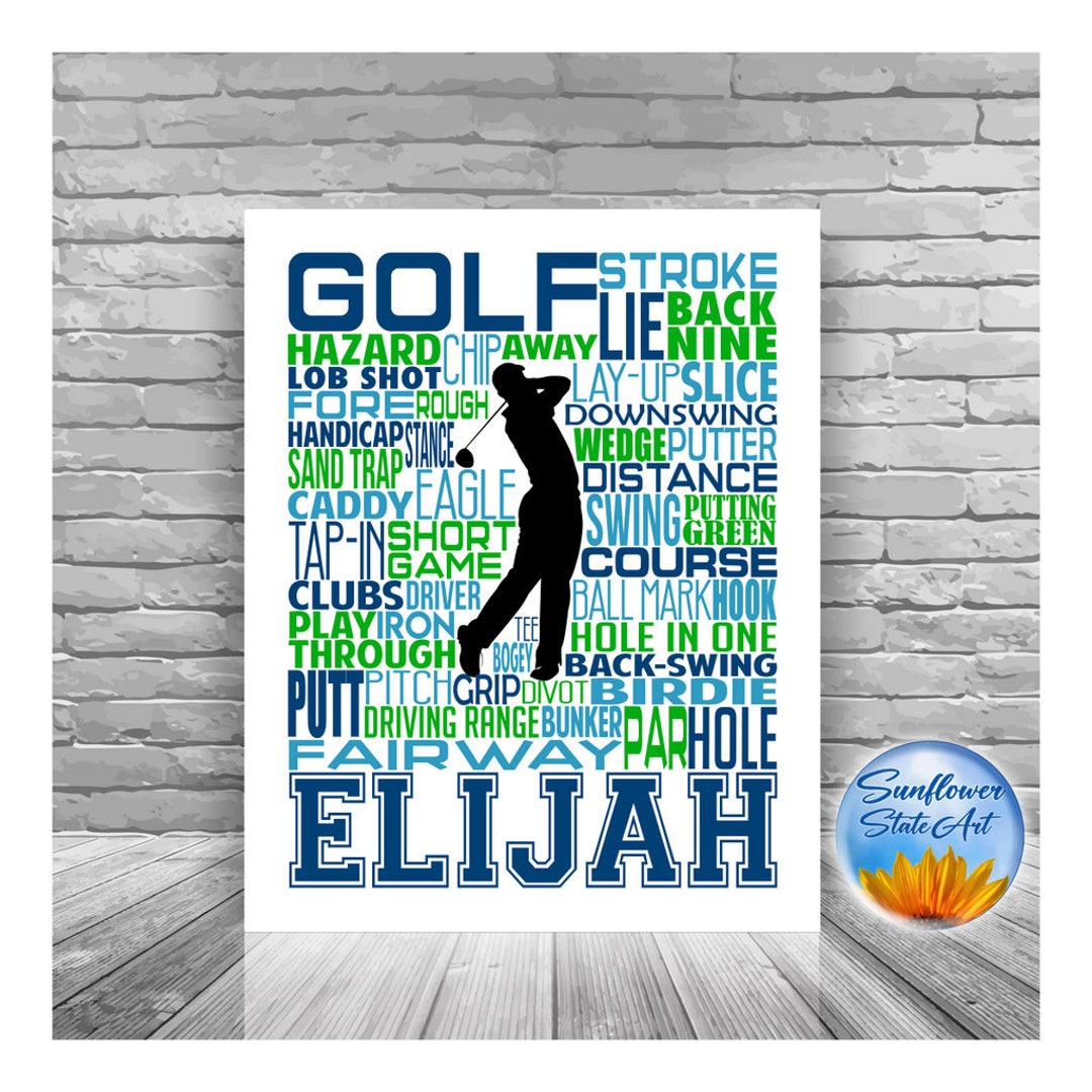 Personalized Golfer Poster Golfing Print Golf Art - Etsy