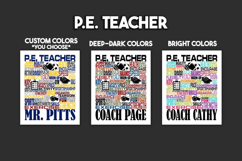 P.E. Teach Poster, P.E. Teacher Sign, Phys Ed Teacher Gift, Gift for ...