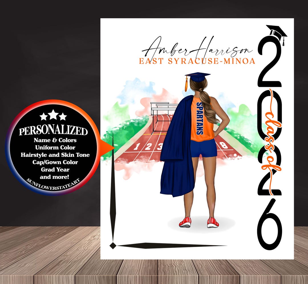 Track & Field Hurdles Poster, Hurdler Graduation Gift, Senior Night ...