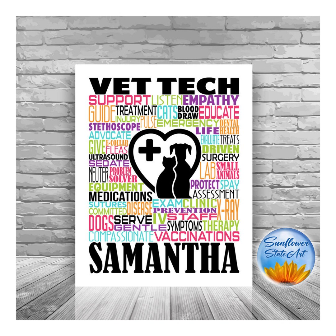 Personalized Vet Tech Poster, Gift for Vet Tech, Vet Tech Week, Vet ...