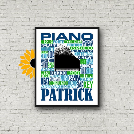 Gift for Piano Player Personalized Piano Poster Piano | Etsy
