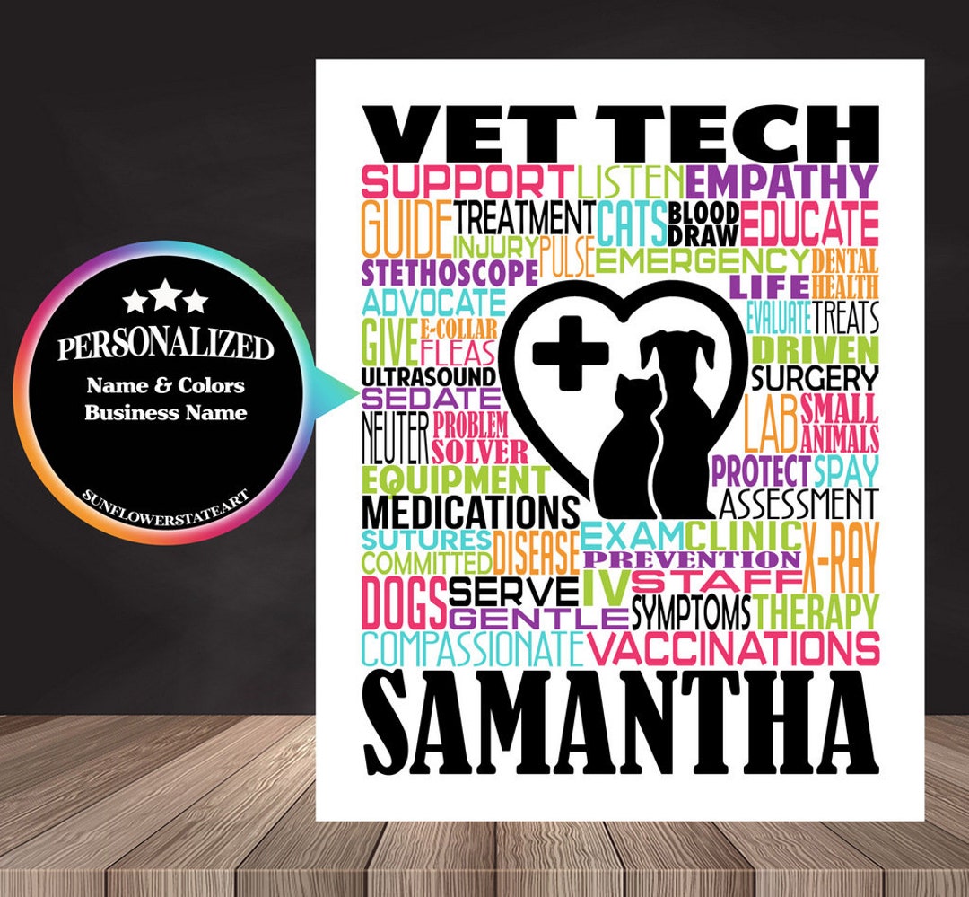 Personalized Vet Tech Poster, Gift for Vet Tech, Vet Tech Week, Vet ...