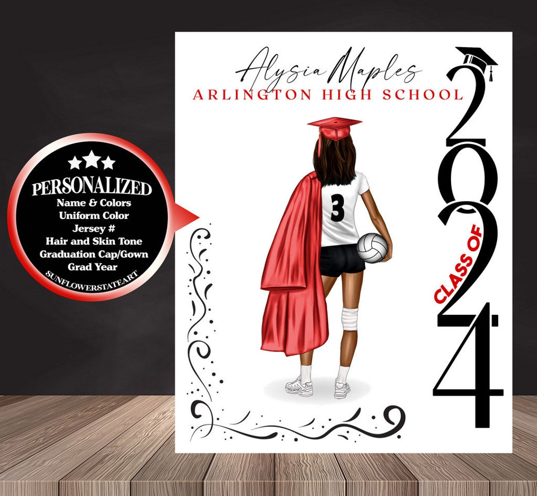 Volleyball Poster, Volleyball Graduation Gift, Senior Night Gift ...