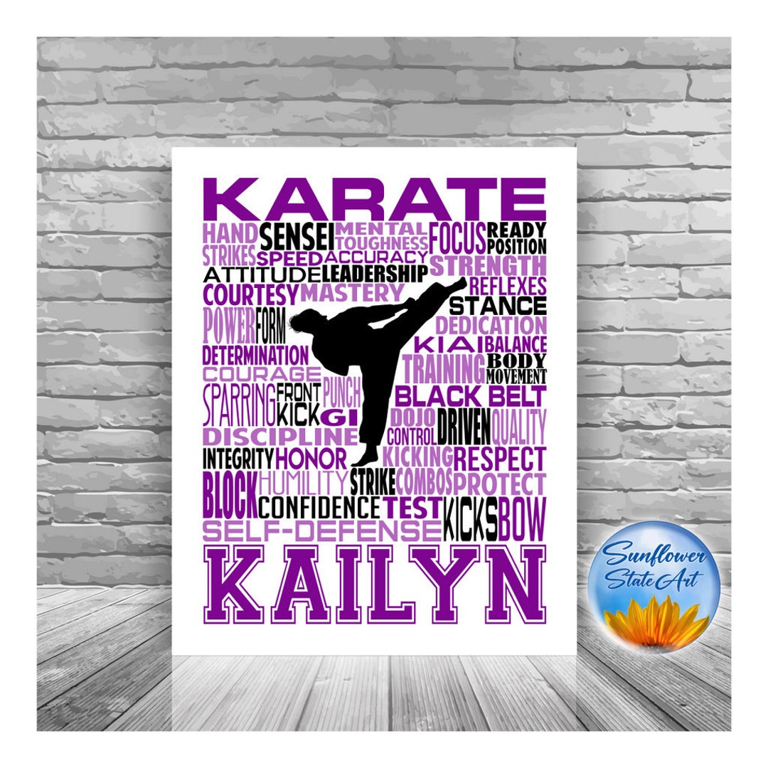 Personalized Karate Poster Karate Typography Karate Gift - Etsy