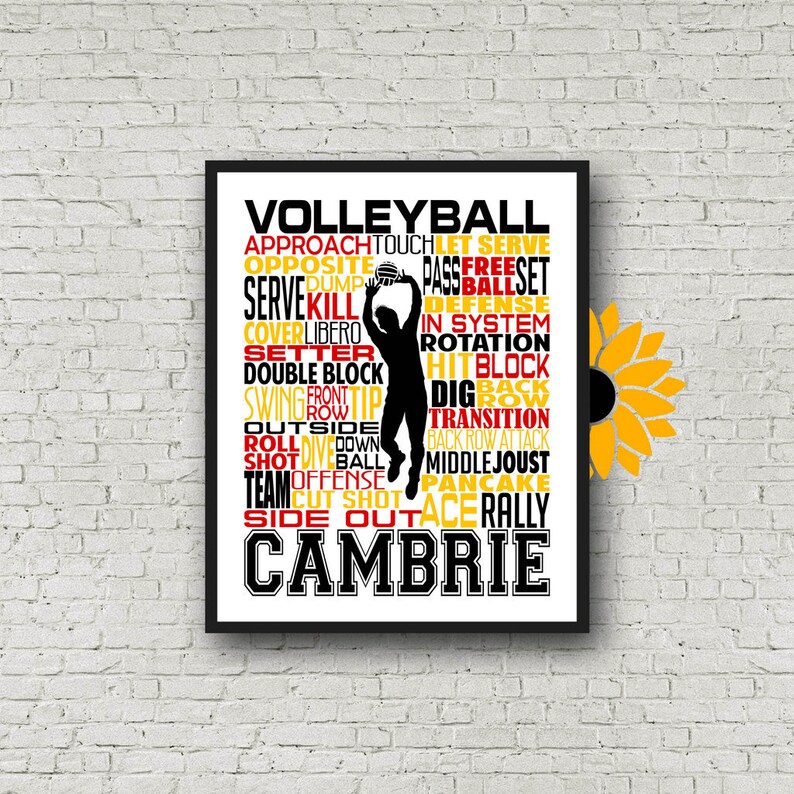 Volleyball Team Gift Personalized Volleyball Poster | Etsy