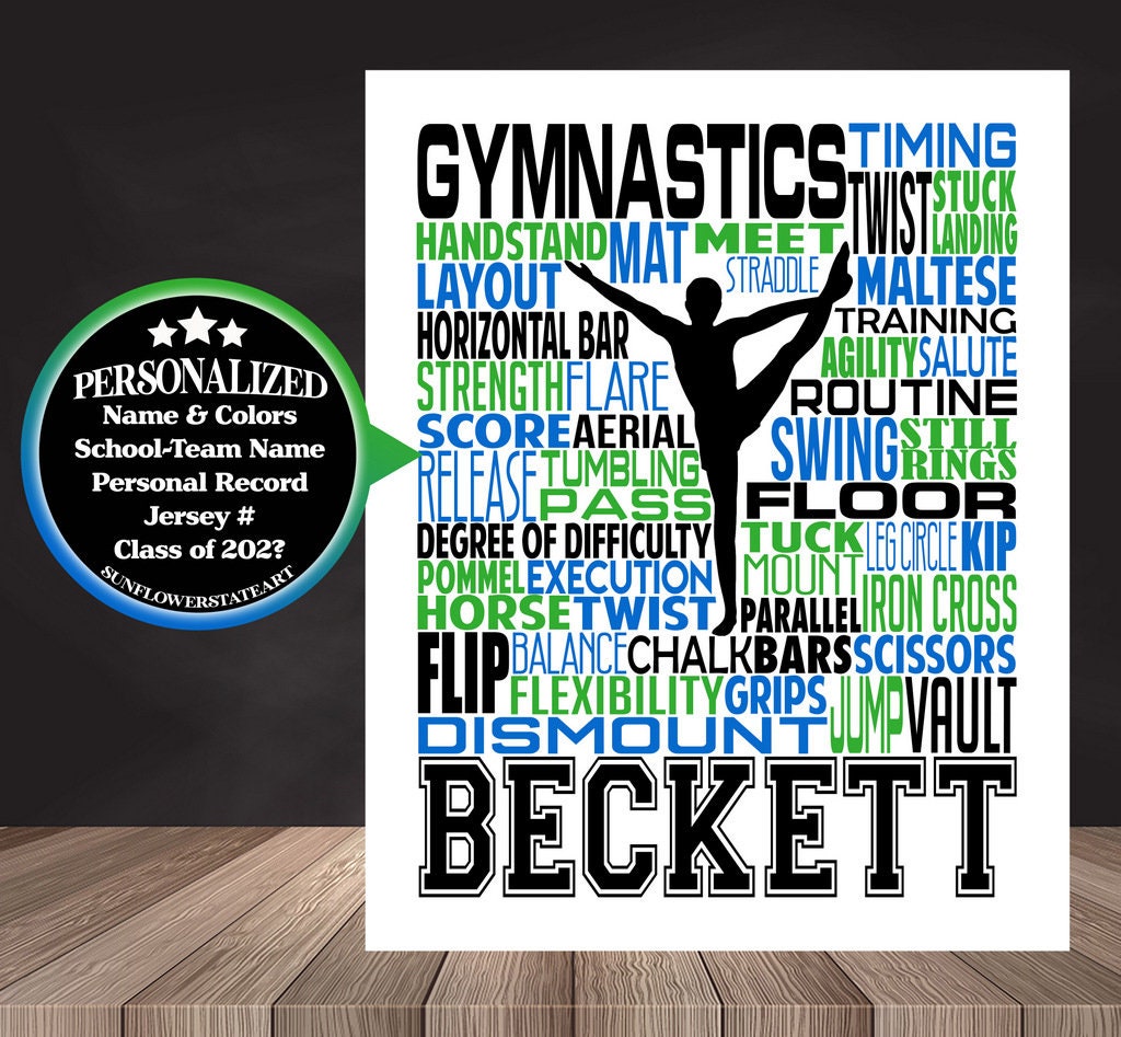 Gymnastics Uneven Bars Word Art, Girls Gymnastic Gift, Gymnast Poster ...